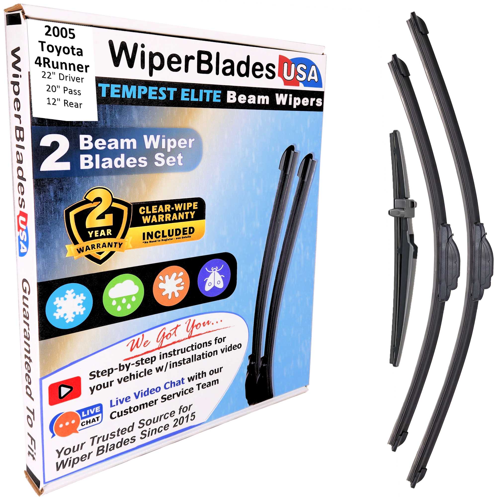 2005 Toyota 4Runner Tempest Elite Beam Wipers w/2yr Wear Warranty ...